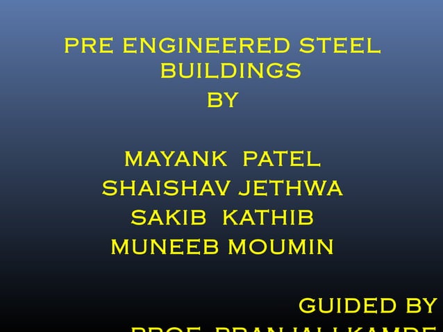 Peb structures | PPT | Civil Engineering Industry | Industries