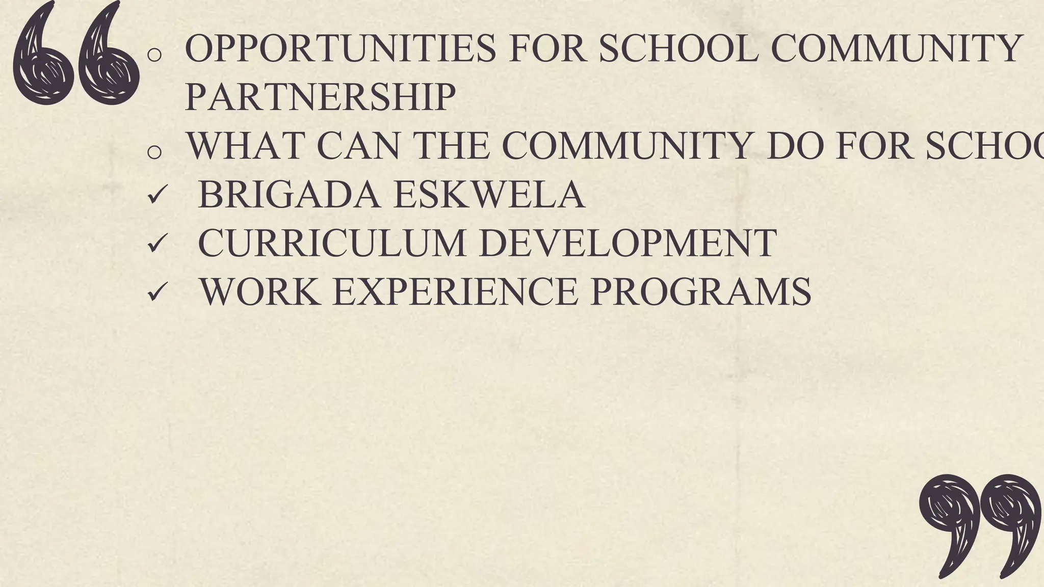 PEC-III-REPORT The Why and How of School and Community Partnership | PPTX