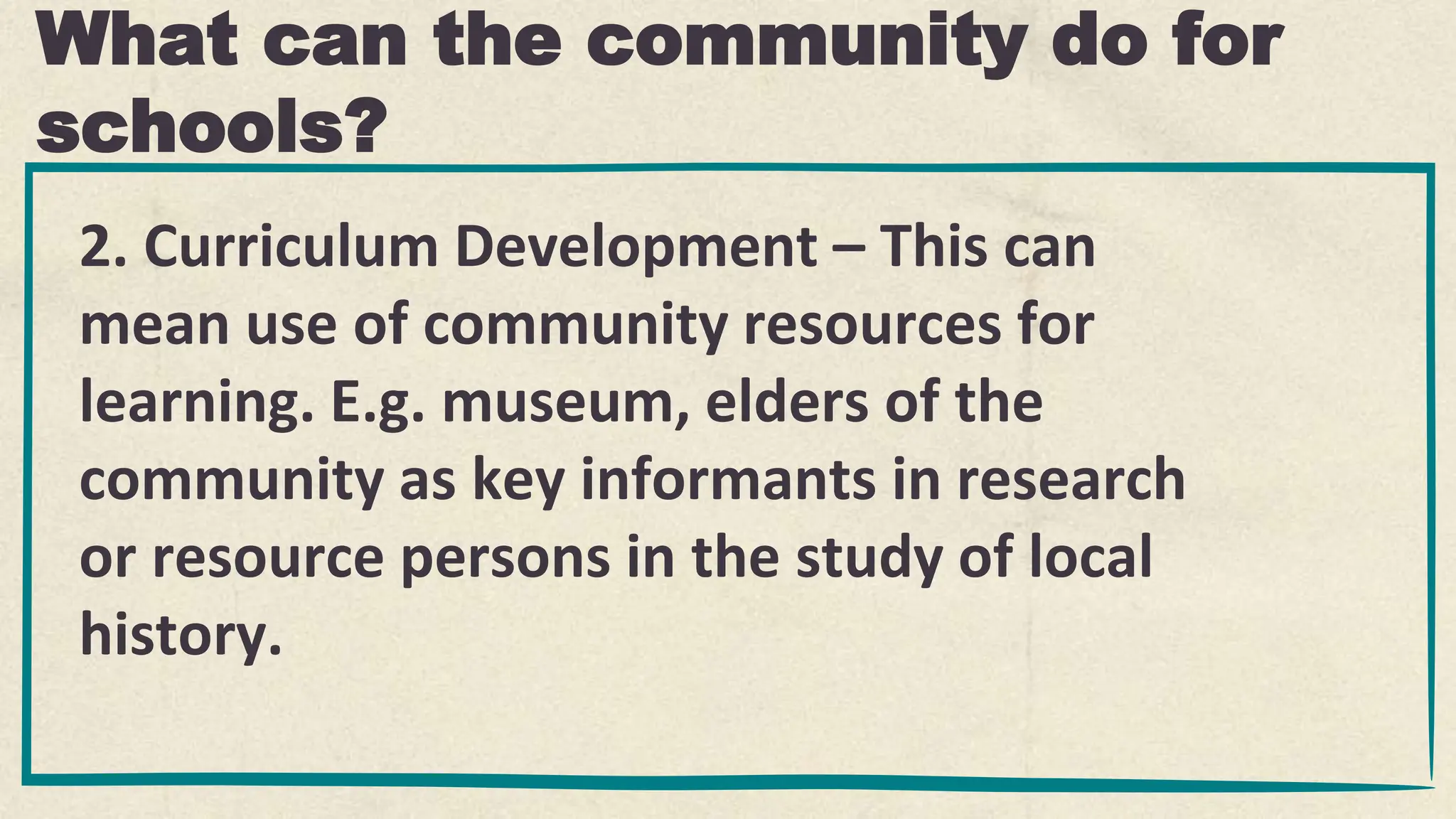 PEC-III-REPORT The Why and How of School and Community Partnership | PPTX