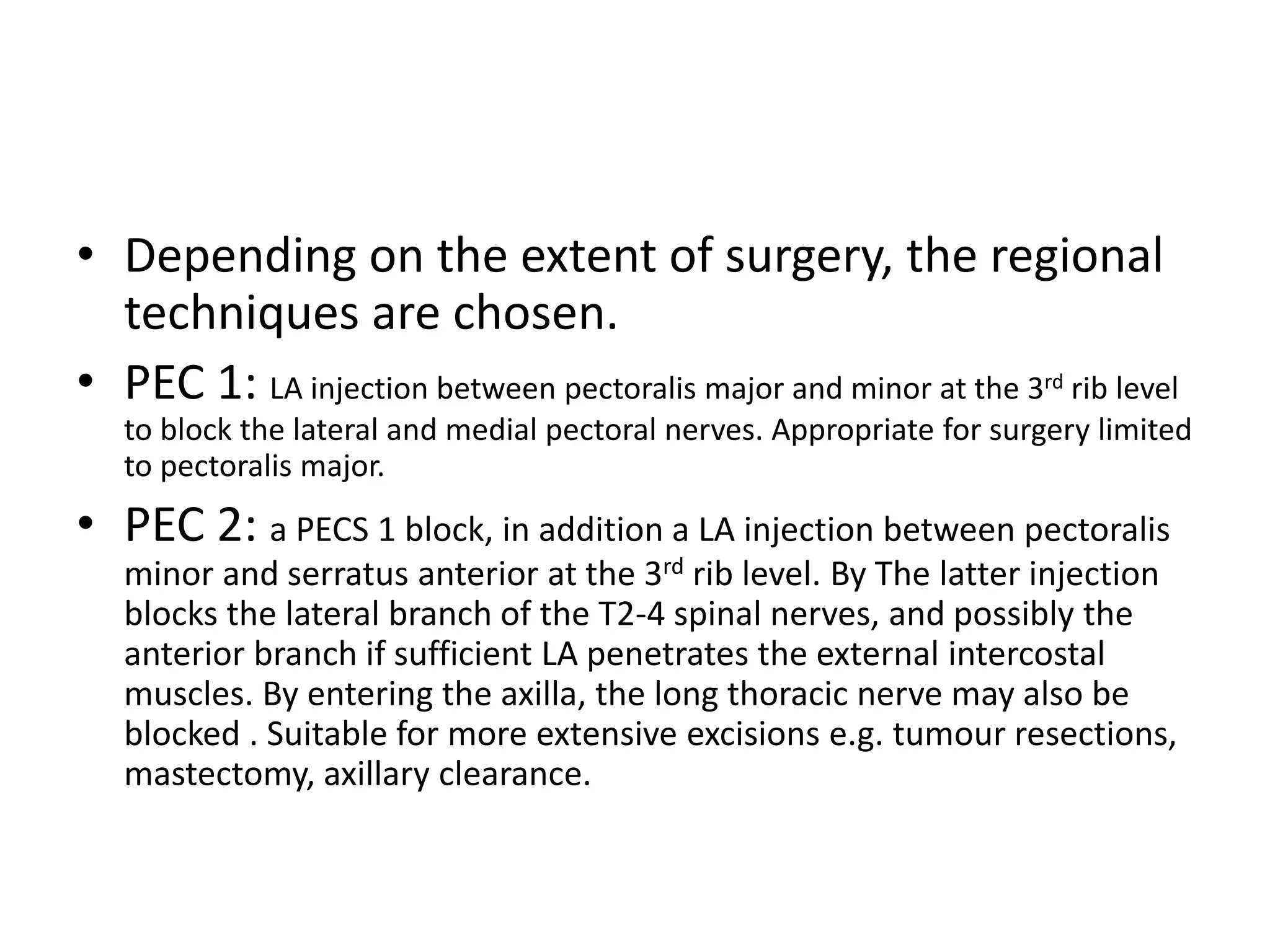 Pec I and PECS II, serratus anterior block | PPTX