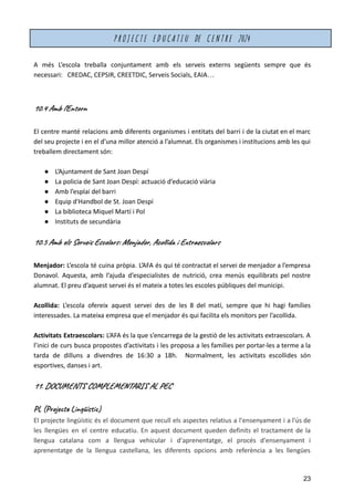 PEC 2023 - 2024. Escola Roser Capdevila. | PDF