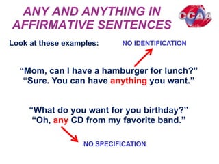 Pec2 lesson10 any anything in affirmative sentences | PPTX