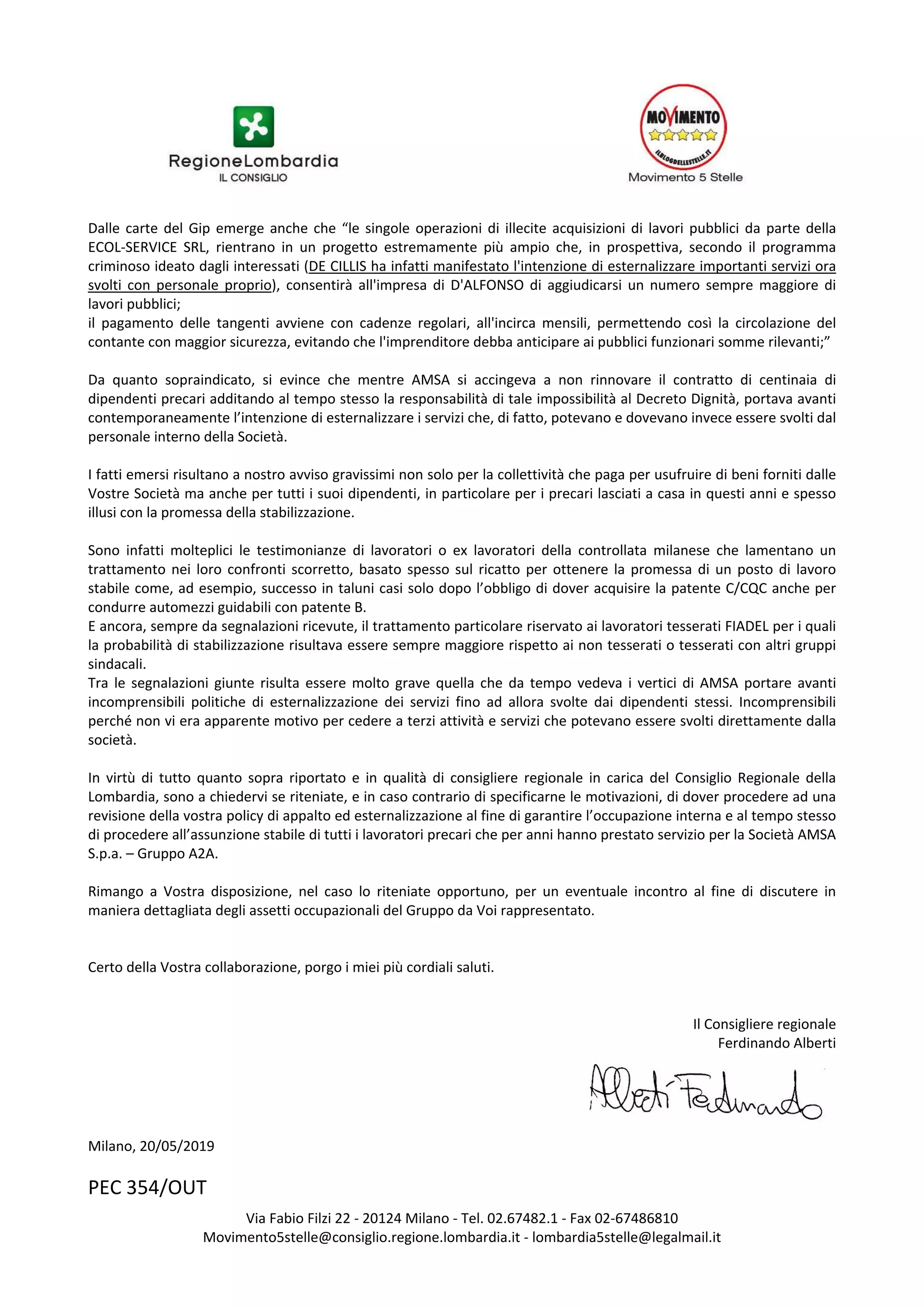 Lettera vertici AMSA A2A | PDF