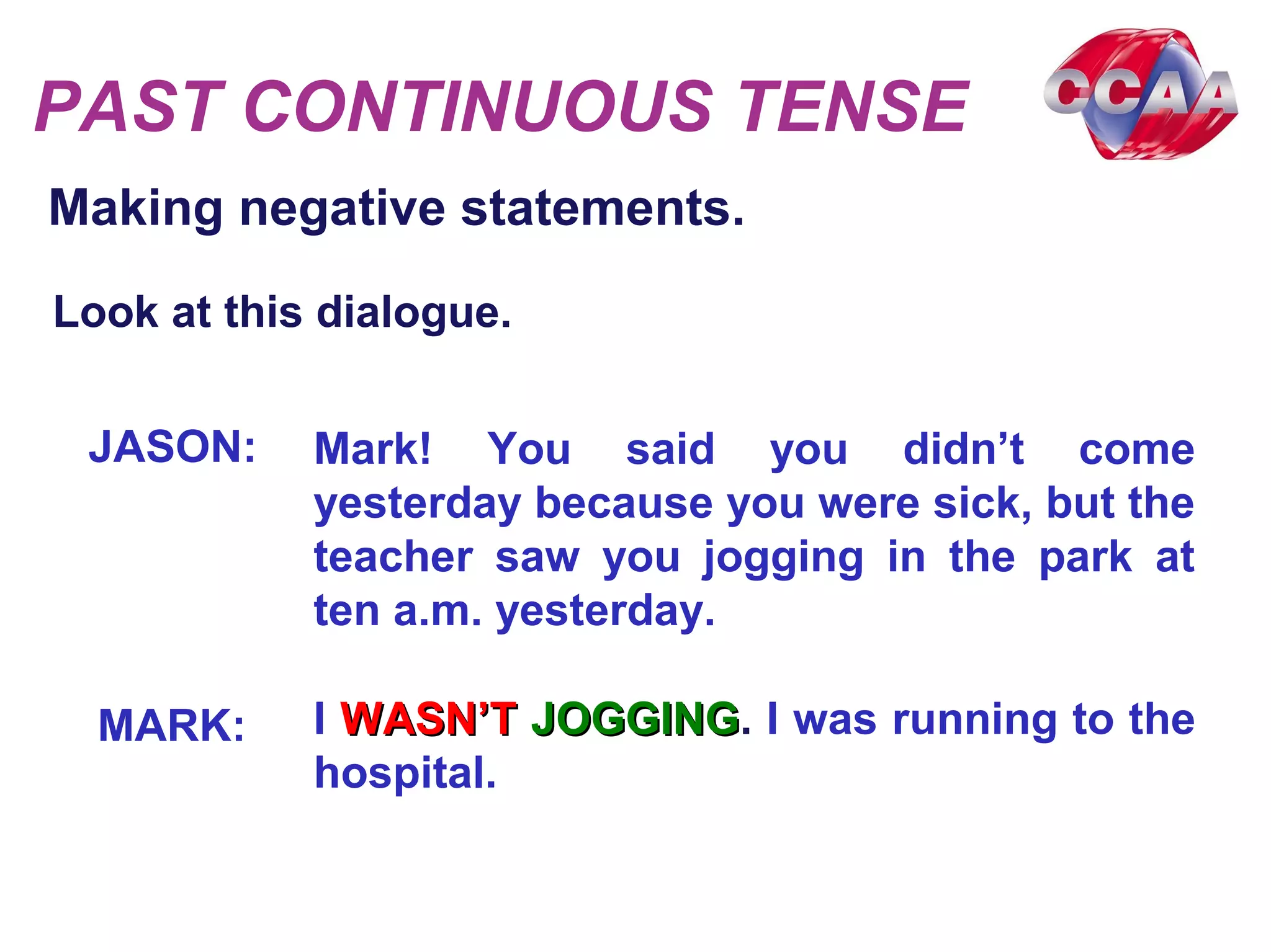 Pec4 lesson6 past continuous possessive pronouns | PPT