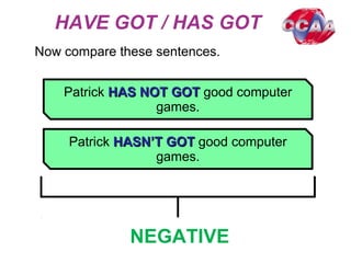 Pec4 lesson9 have got has got | PPT | Celebrity Relationships | Pop Culture