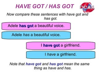 Pec4 lesson9 have got has got | PPT