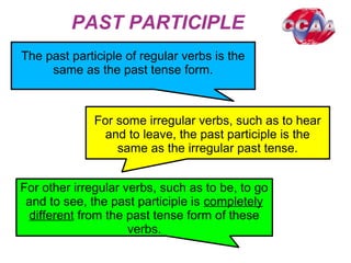 Pec5 lesson8 past participle the present perfect tense | PPT