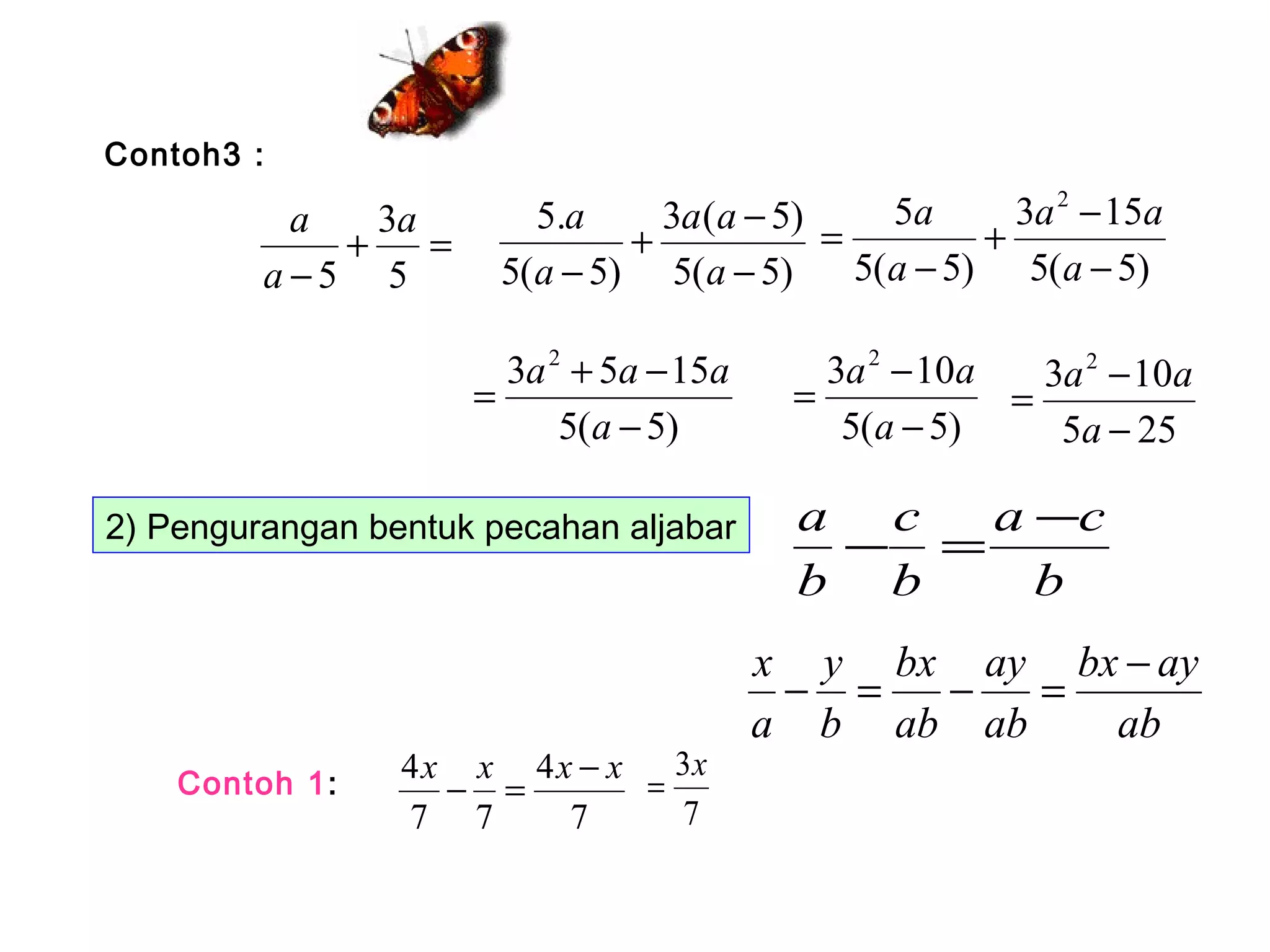 Pecahan aljabar1 | PPT