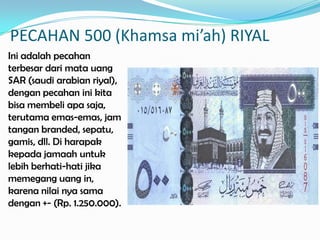 Pecahan pecahan uang riyal (slide show) | PPT