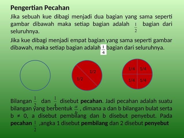 operasi hitung pecahan, penjumlahan dan pengurangan. | PPT
