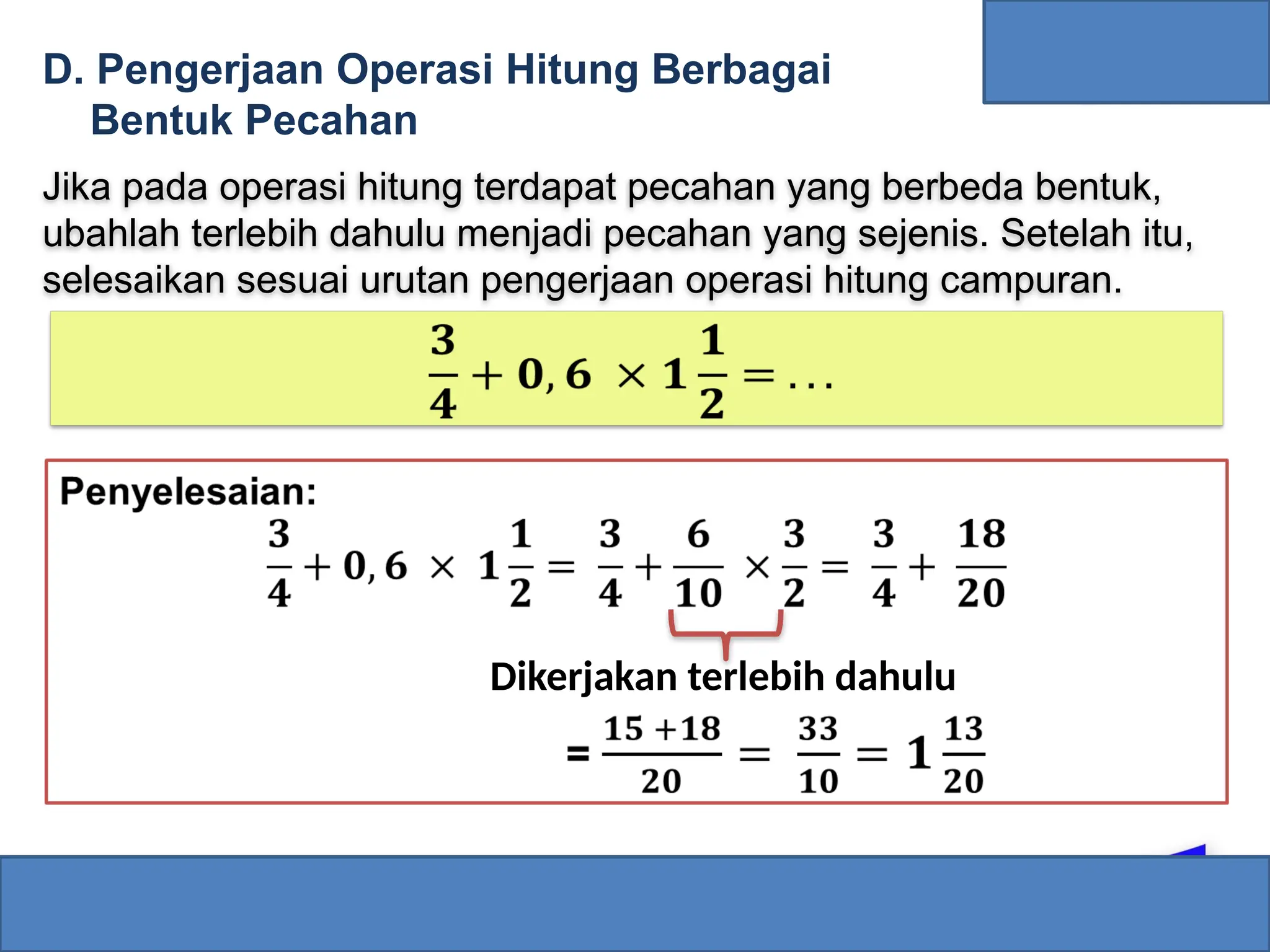 materi matematika kelas 6 pecahan dan hitungan angkax | PPSX