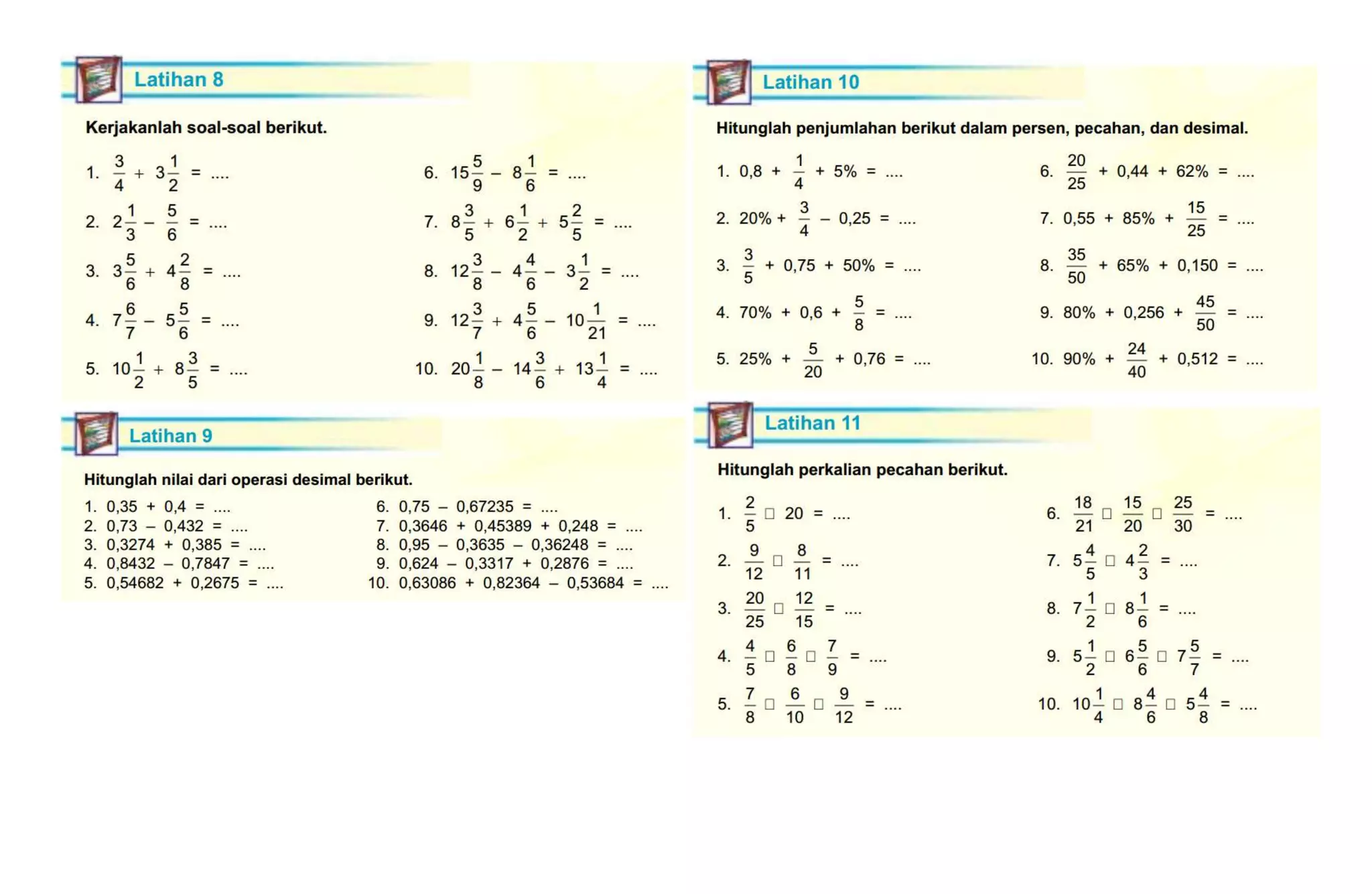 Soal Pecahan kls 5 | DOCX