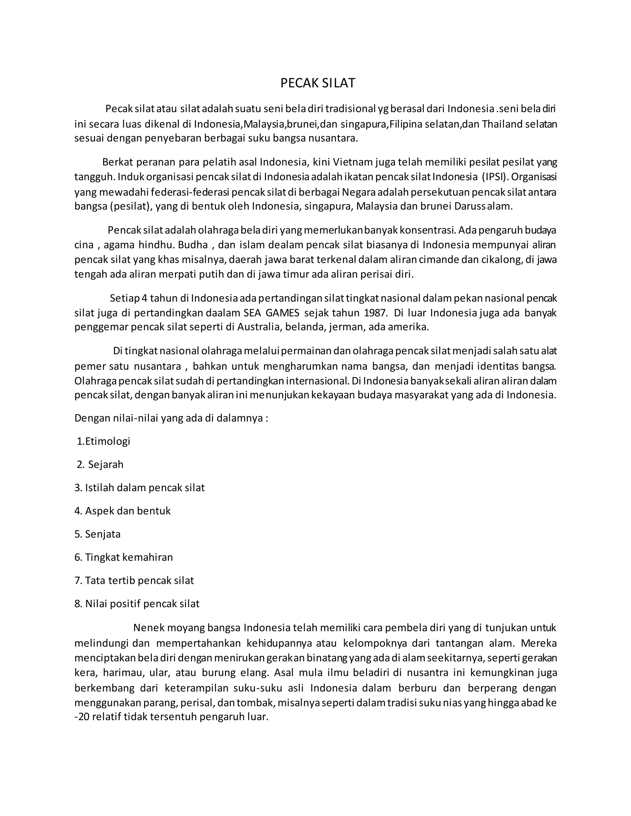 Pecak silat | PDF