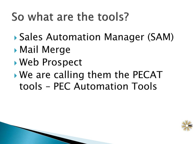 Pec automation tools for Act! | PPTX | Email | Internet