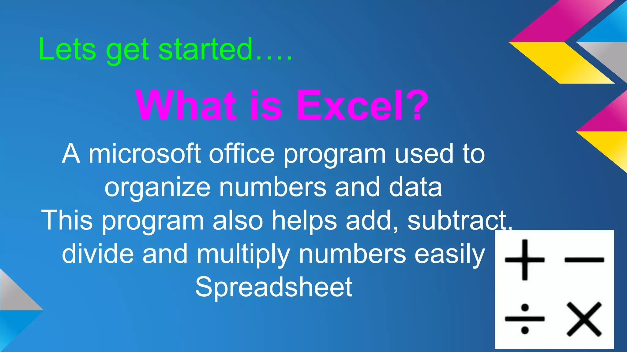 Excel for kids | PPTX