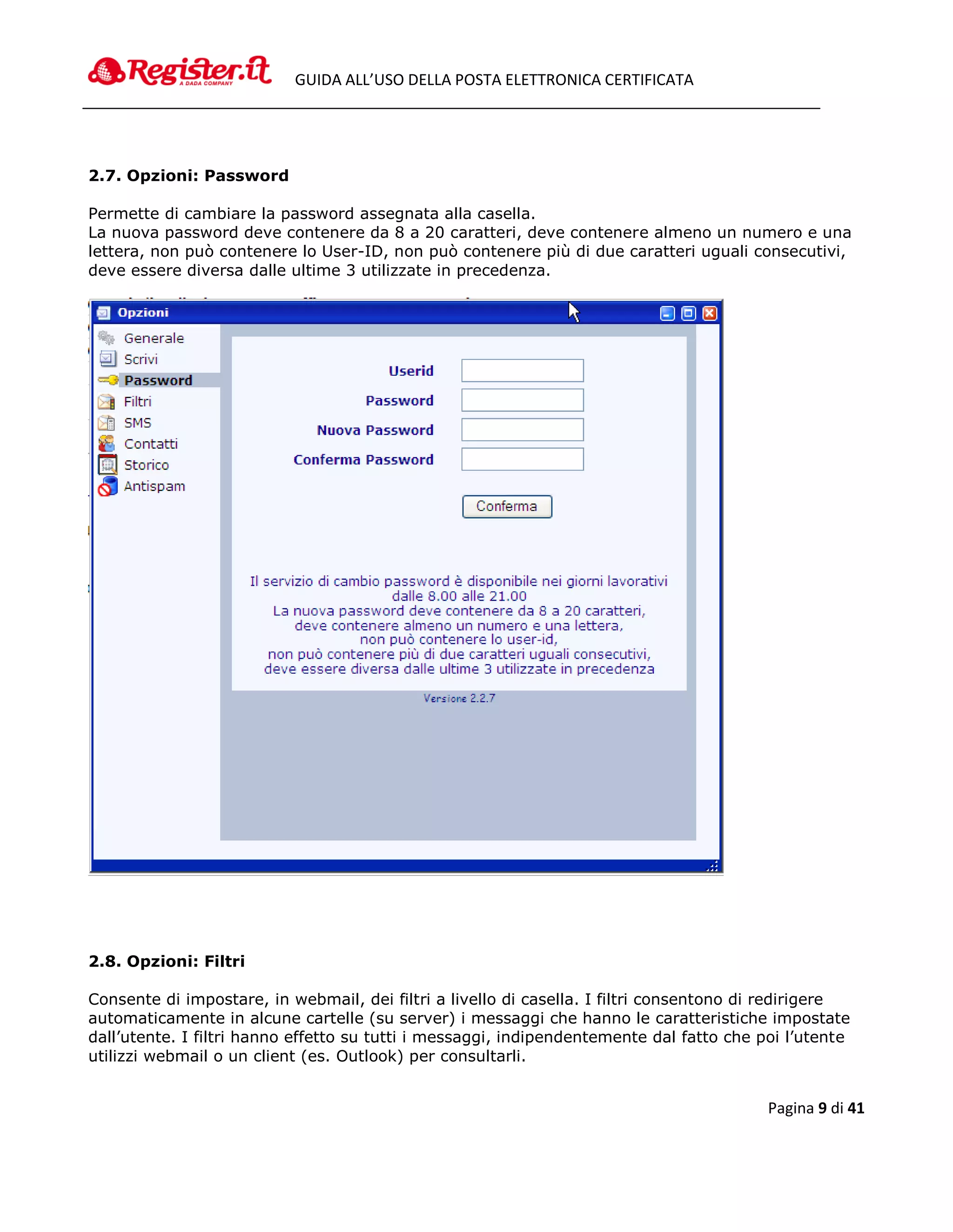PEC - guida all'uso Register.it