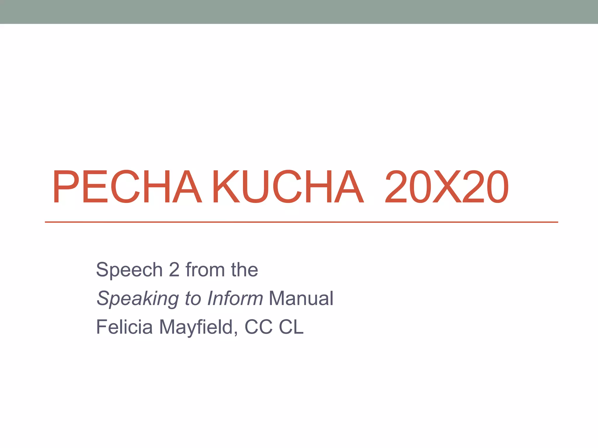 Pecha kucha 20x20 | PPTX