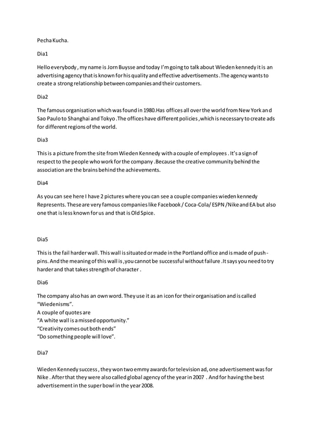 Pecha Kucha Text | PDF