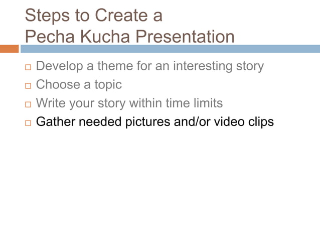 Pecha Kucha tutorial | PPTX