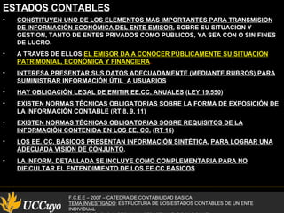 Estructura de los Estados Contables de un Ente Individual | PPT
