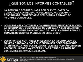 Estructura de los Estados Contables de un Ente Individual | PPT