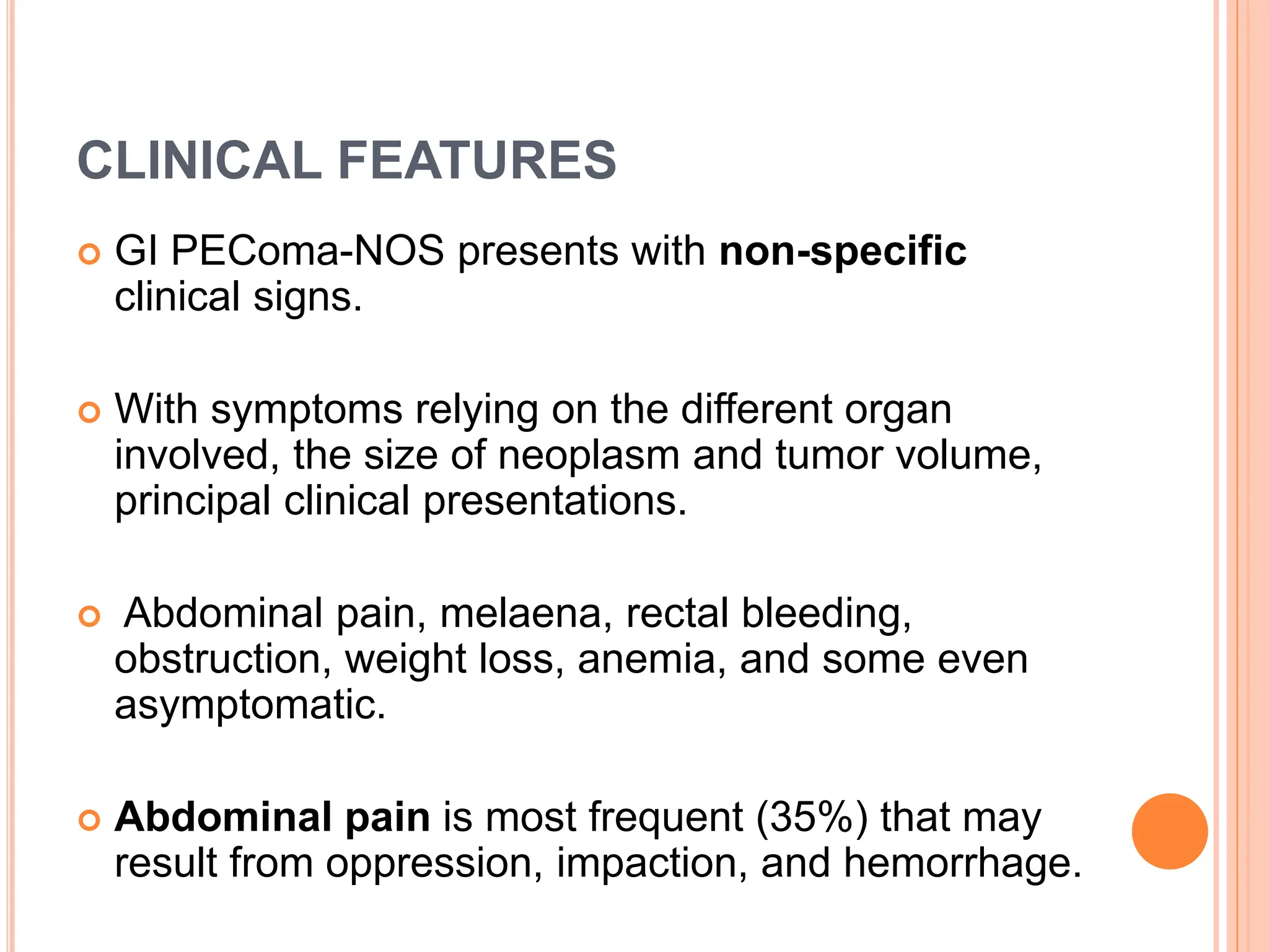 Perivascular Epithelioid Cell Tumors ( PEComa) of GIT | PPTX