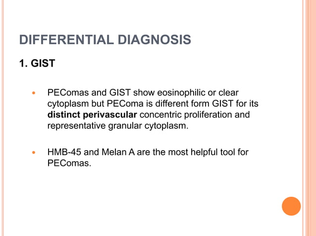 Perivascular Epithelioid Cell Tumors ( PEComa) of GIT | PPT