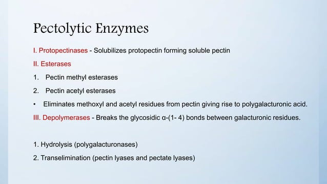 Pectic enzymes | PPTX | Chemistry | Science
