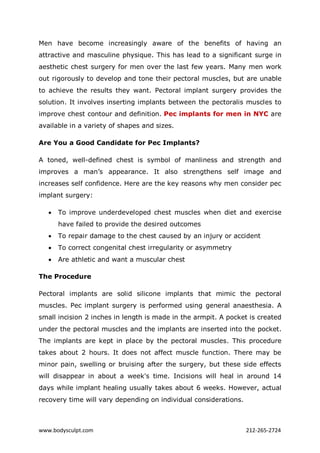 Pectoral Implants for Men - Achieve a Muscular, Well-Defined Chest ...