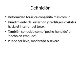 Pectus Excavatum Malformación Caja Toraxica | PPTX