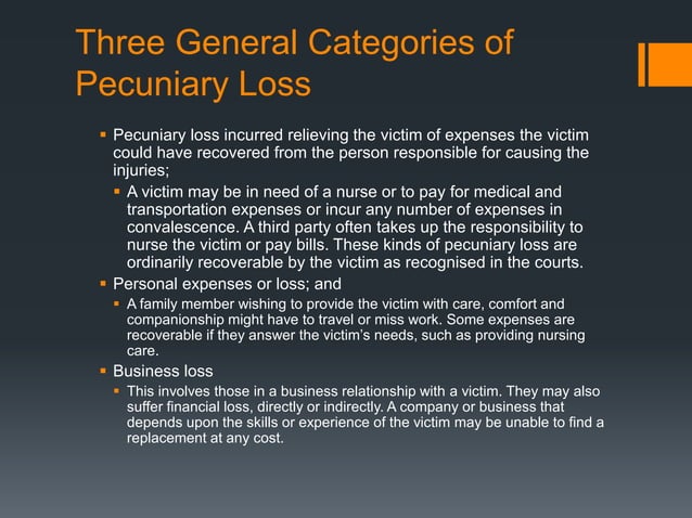 Pecuniary loss | PPT