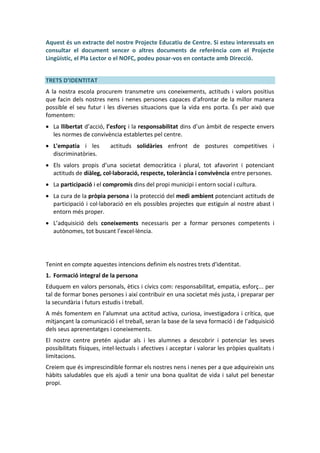 PEC Escola Santa Eulàlia | PDF