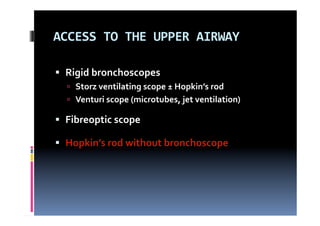Anesthesia for Pediatric Airway Surgery | PDF