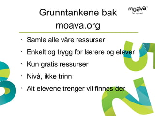 Pedagogisk bruk av Moava.org