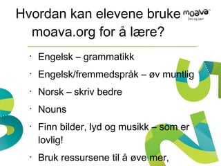 Pedagogisk bruk av Moava.org