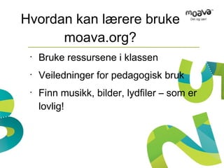 Pedagogisk bruk av Moava.org