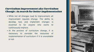 Ped 104 curriculum improvement final (1) | PDF