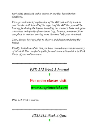 Ped 212 Exceptional Education-snaptutorial.com | Educational Assessment | Education