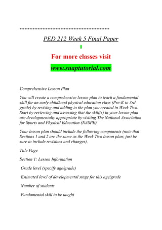 Ped 212 Exceptional Education-snaptutorial.com