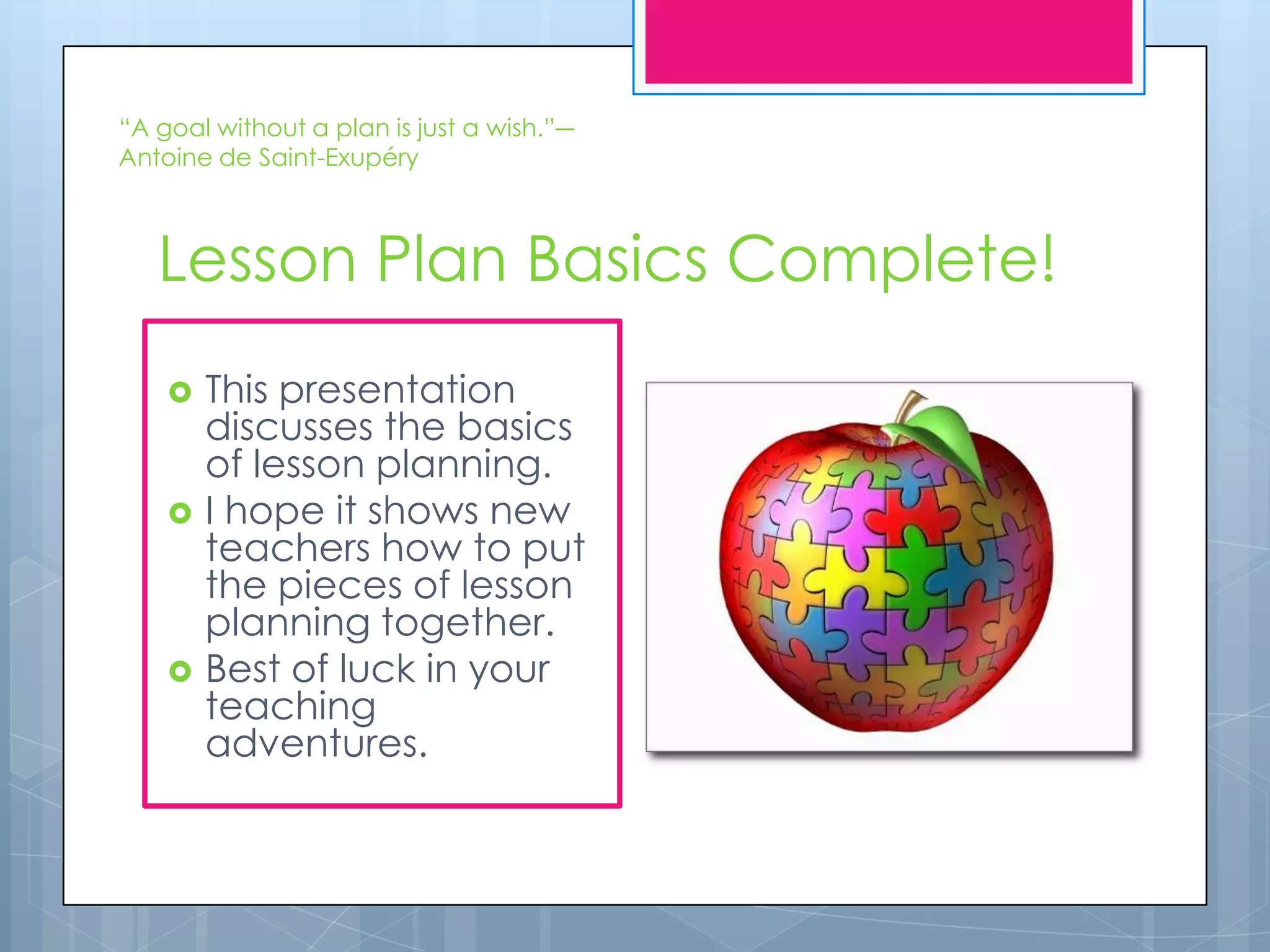 Lesson Plan Basics | PPT