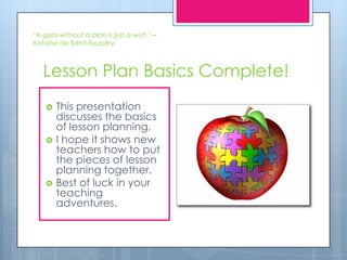 Lesson Plan Basics | PPT