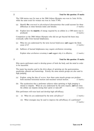 Ped4 jan 07_question_paper | PDF | Physical Therapy | Wellness
