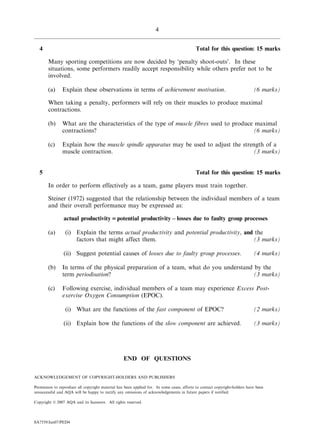 Ped4 jan 07_question_paper | PDF | Physical Therapy | Wellness