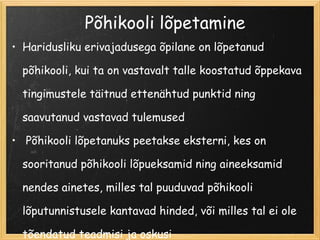 Põhikooli uus riiklik õppekava | PPT