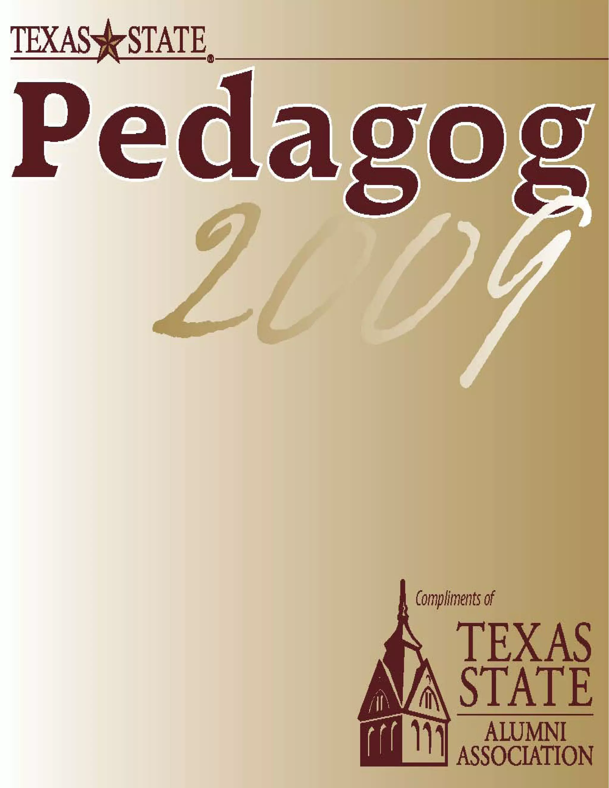 Pedagog 2008 09 TxState University | PDF
