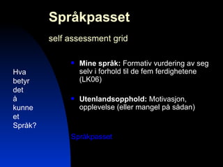 Pedagogical use of the European Framework ( Norwegian) | PPT
