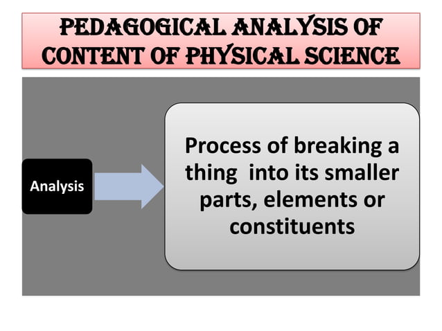 Pedagogical analysis of contents of physical science | PPTX ...