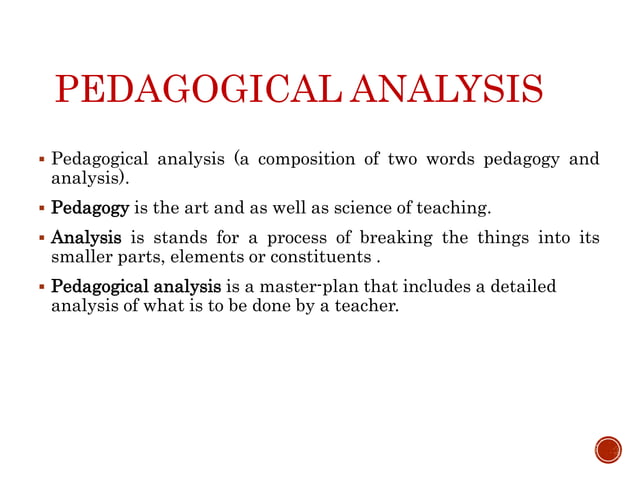 Pedagogical Analysis | PPTX