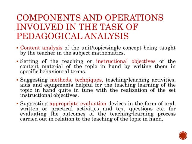 Pedagogical Analysis | PPTX