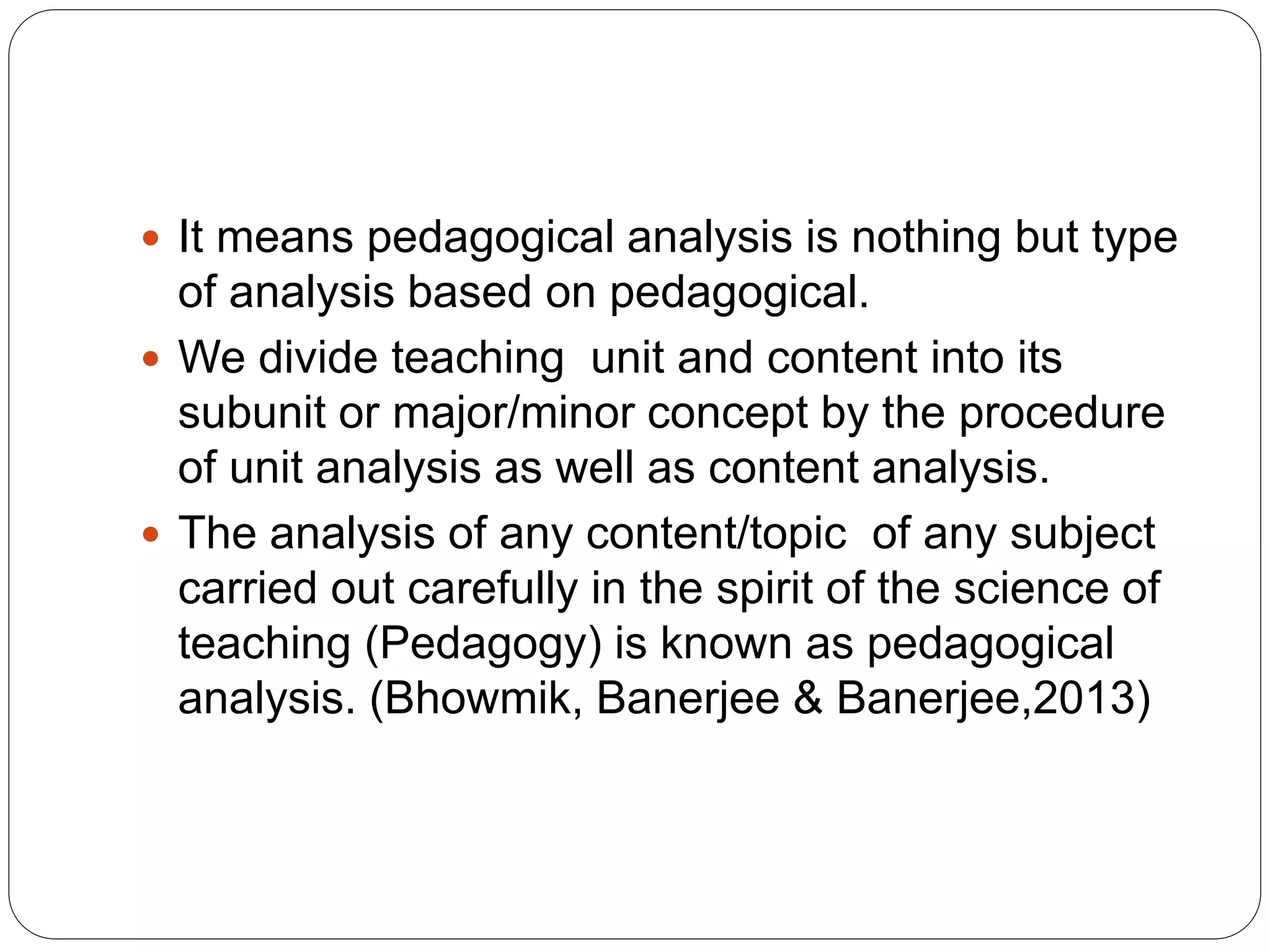 Pedagogical analysis in teaching mathematics | PPTX